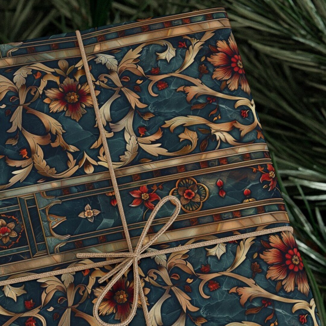 Embellished Floral Wrapping Paper Formal Gift Wrap Designer Gift Wrap ...