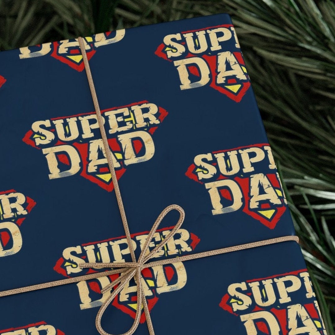 Super Dad Wrapping Paper - Father's Day Gift Wrap for Dad Fathers Step ...