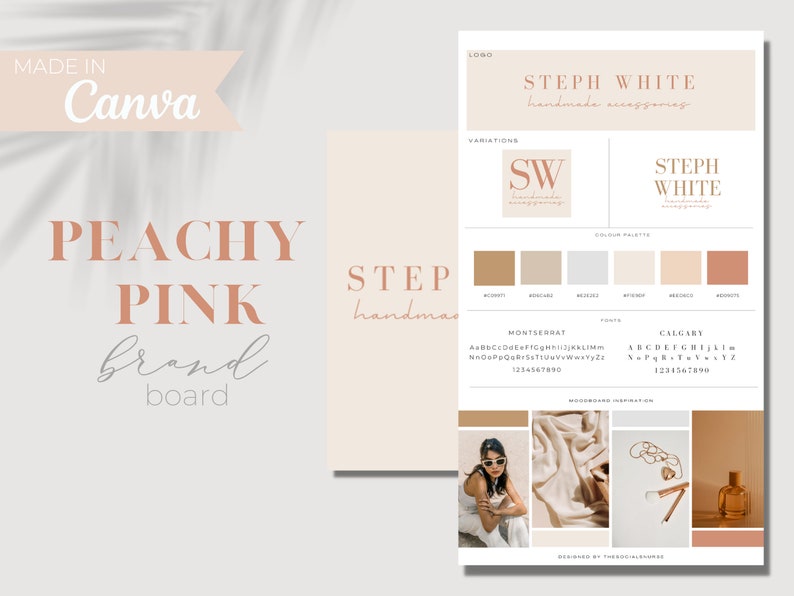 Peach Branding Templates Canva | Logo Kit | Digital Download | Peach ...