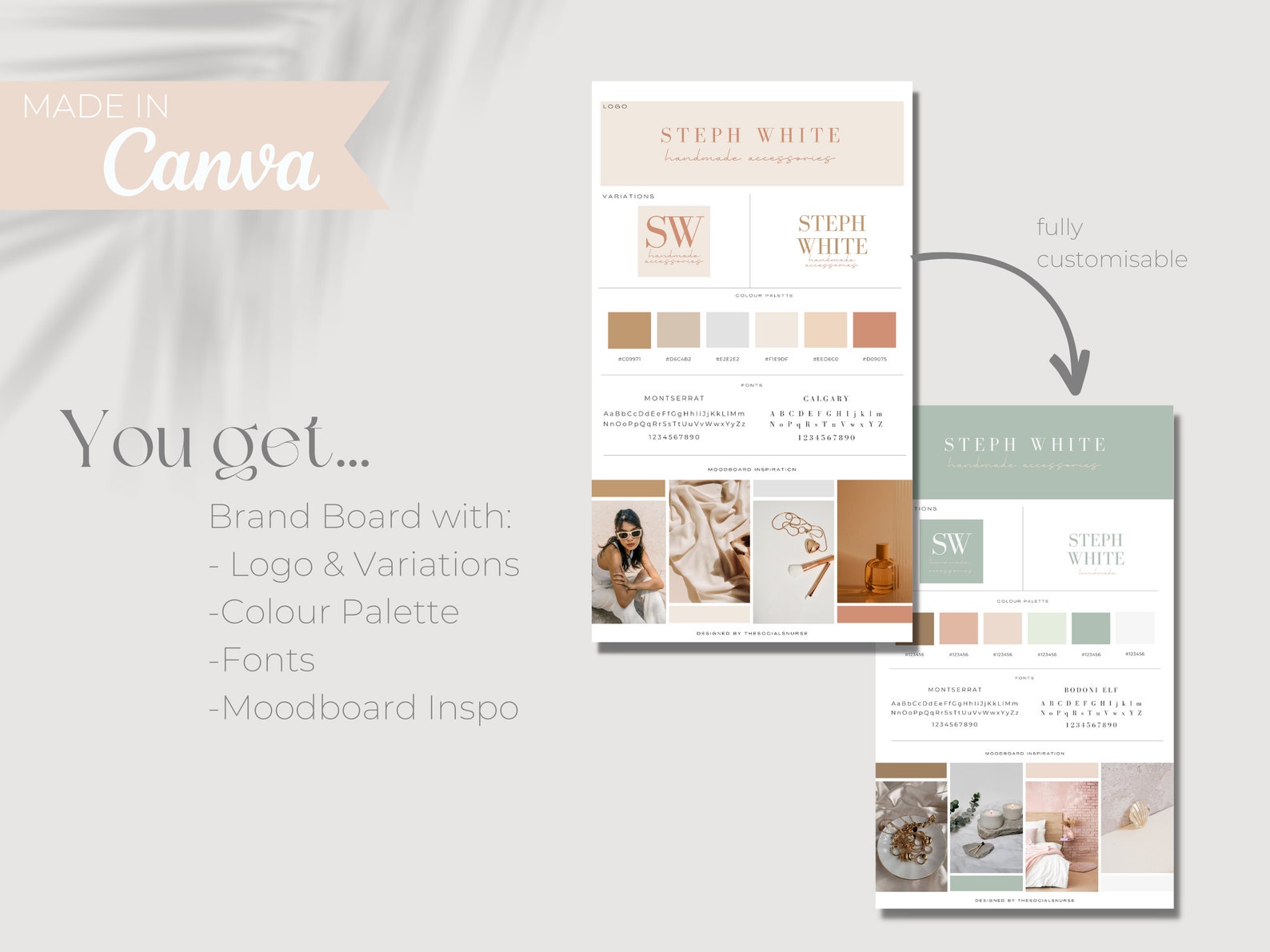 Peach Branding Templates Canva | Logo Kit | Digital Download | Peach ...
