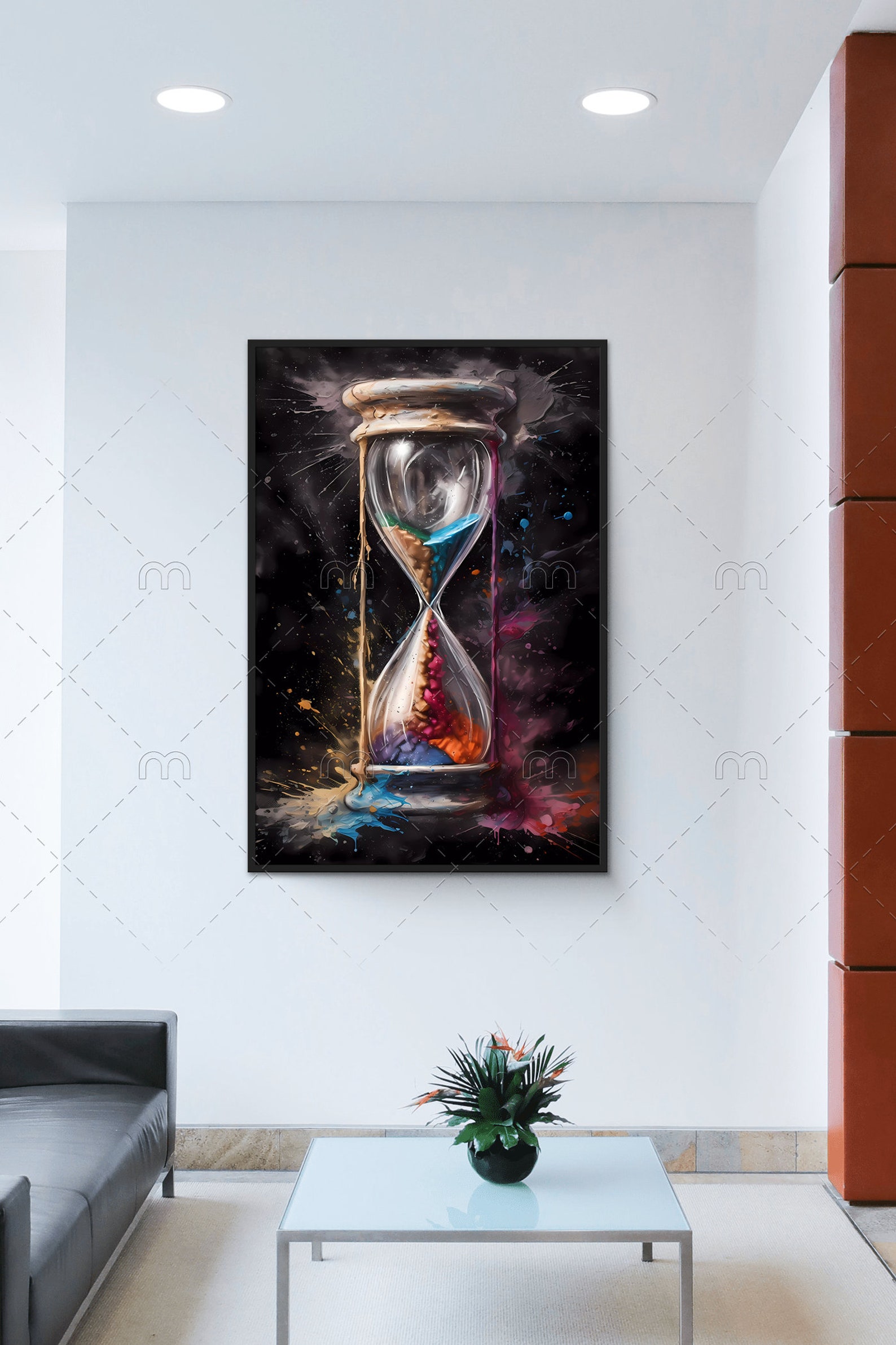 Enchanted Hourglass - Watercolor Painting as AI Art, Downloadable - JPG ...