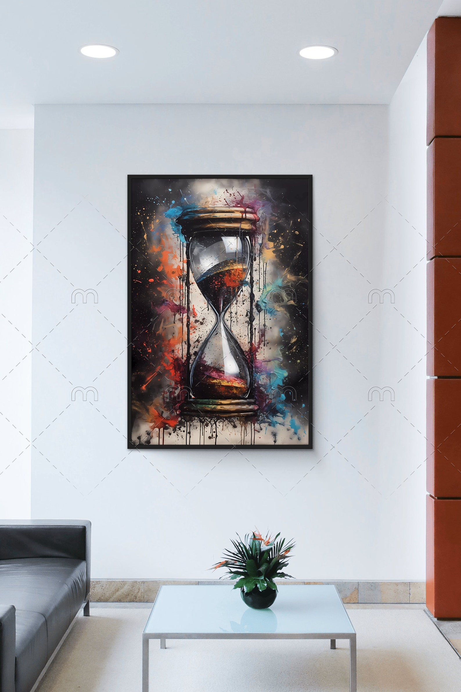 Enchanted Hourglass - Watercolor Painting as AI Art, Downloadable - JPG ...