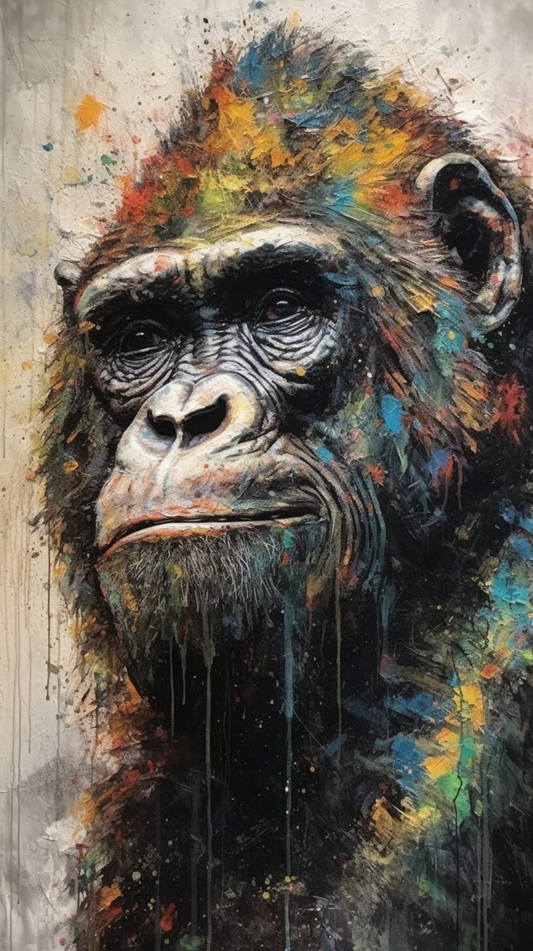 Punk Gorilla Wall Art Gift Decor - PNG Images - Portrait - Graffiti ...