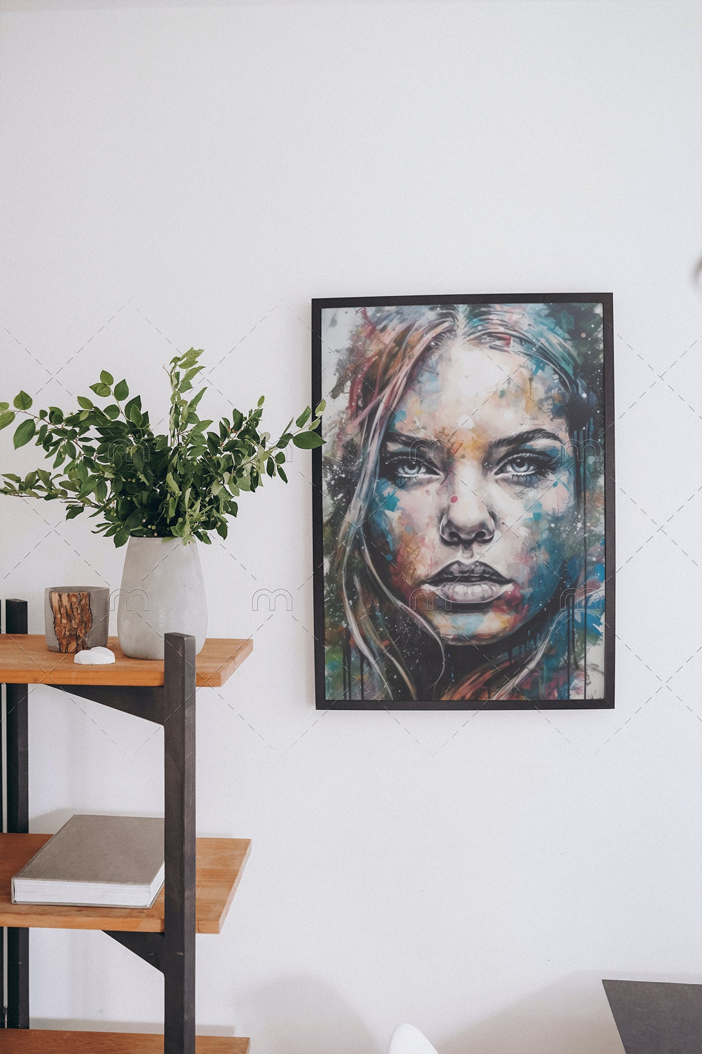 Watercolor Girl Wall Art Gift Decor - PNG Images - Portrait - Graffiti ...