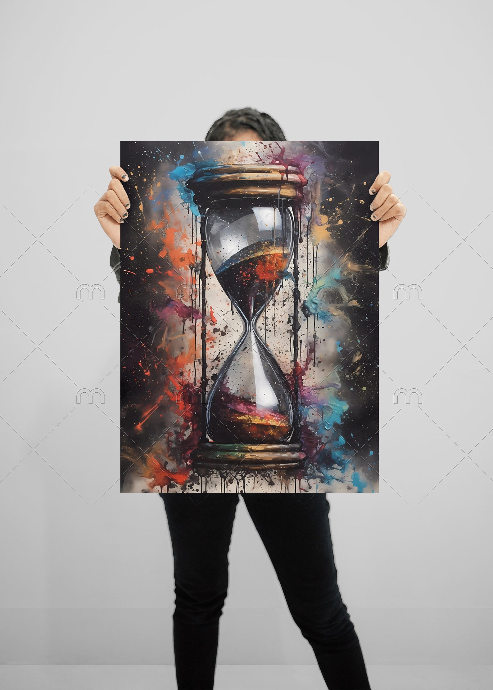 Enchanted Hourglass - Watercolor Painting as AI Art, Downloadable - JPG ...