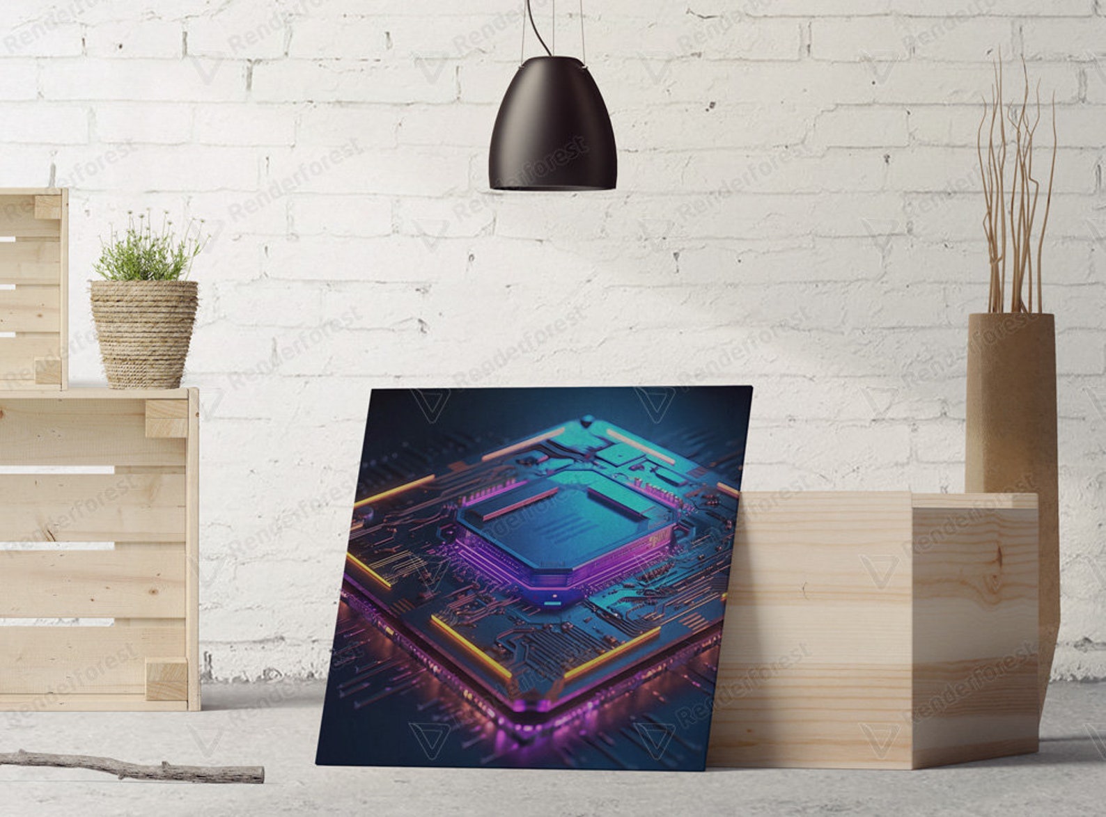 Circuit Board Neon CPU Posters Digital Art PC Technology Download I PNG ...