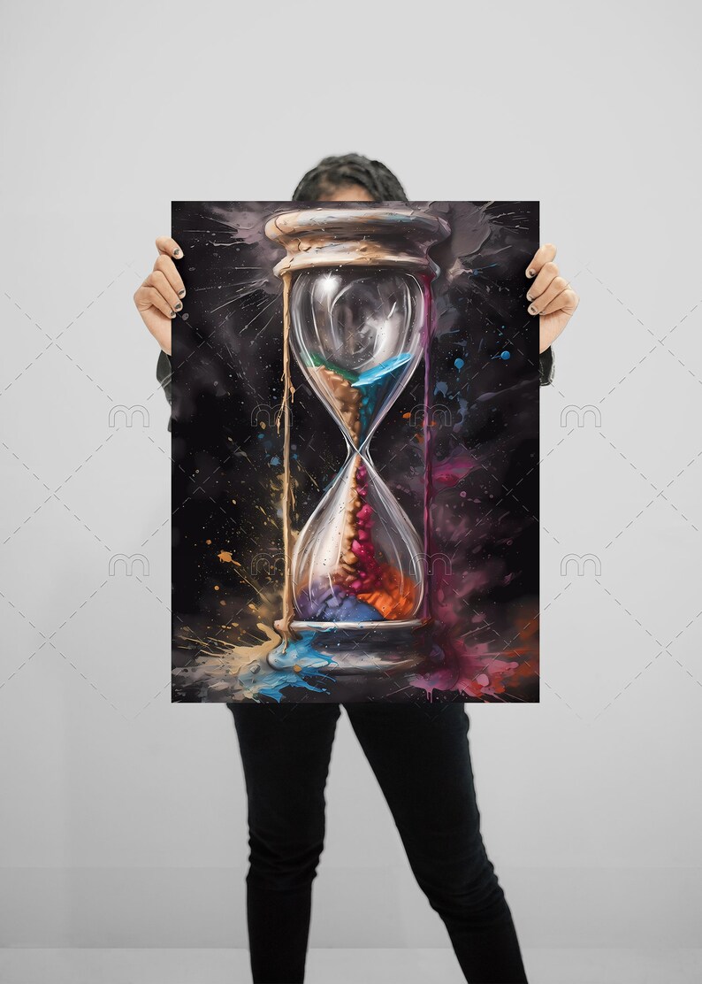 Enchanted Hourglass Watercolor Painting as AI Art, Downloadable JPG - Etsy