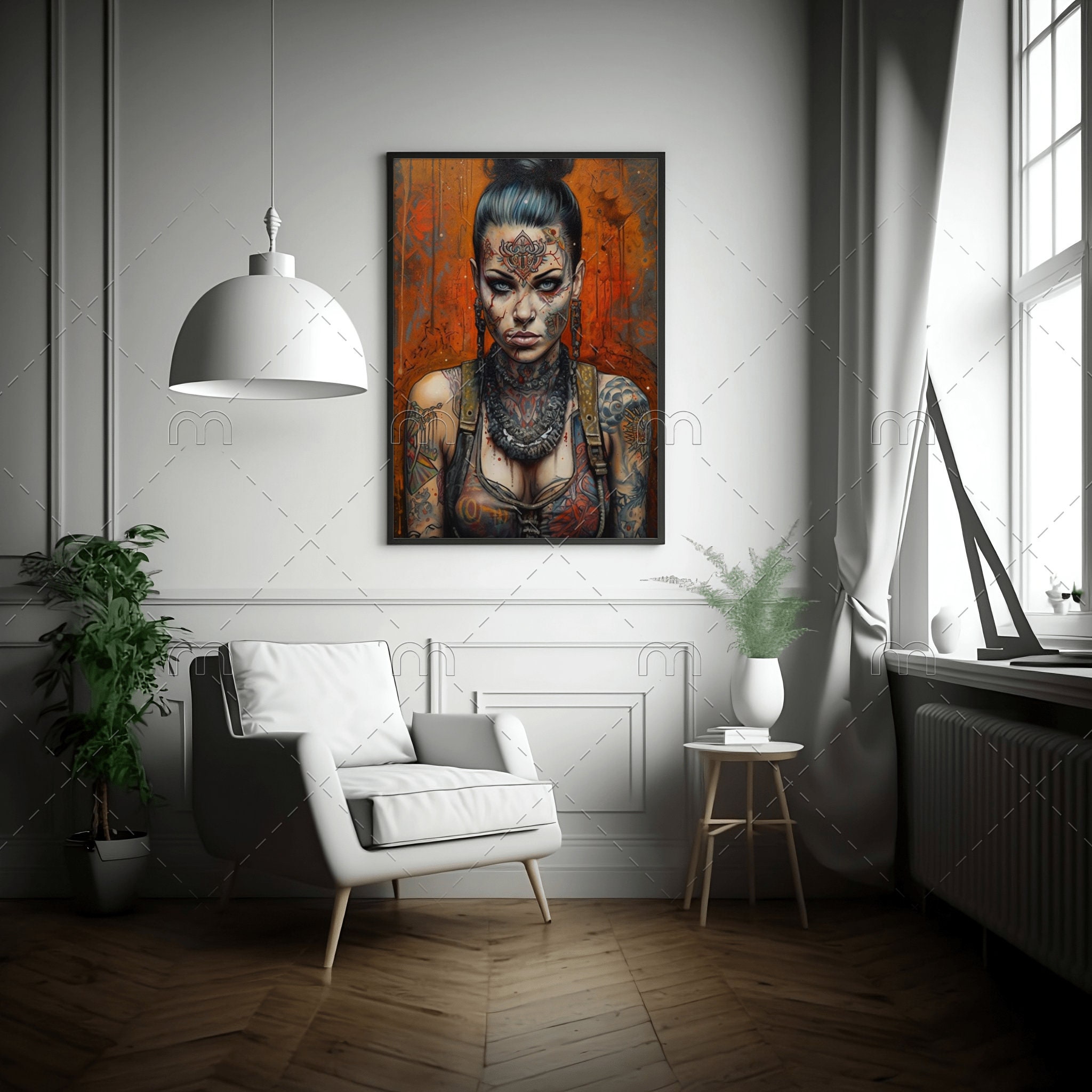 Punk Girl Wall Art Gift Decor - PNG Images - Portrait - Graffiti ...