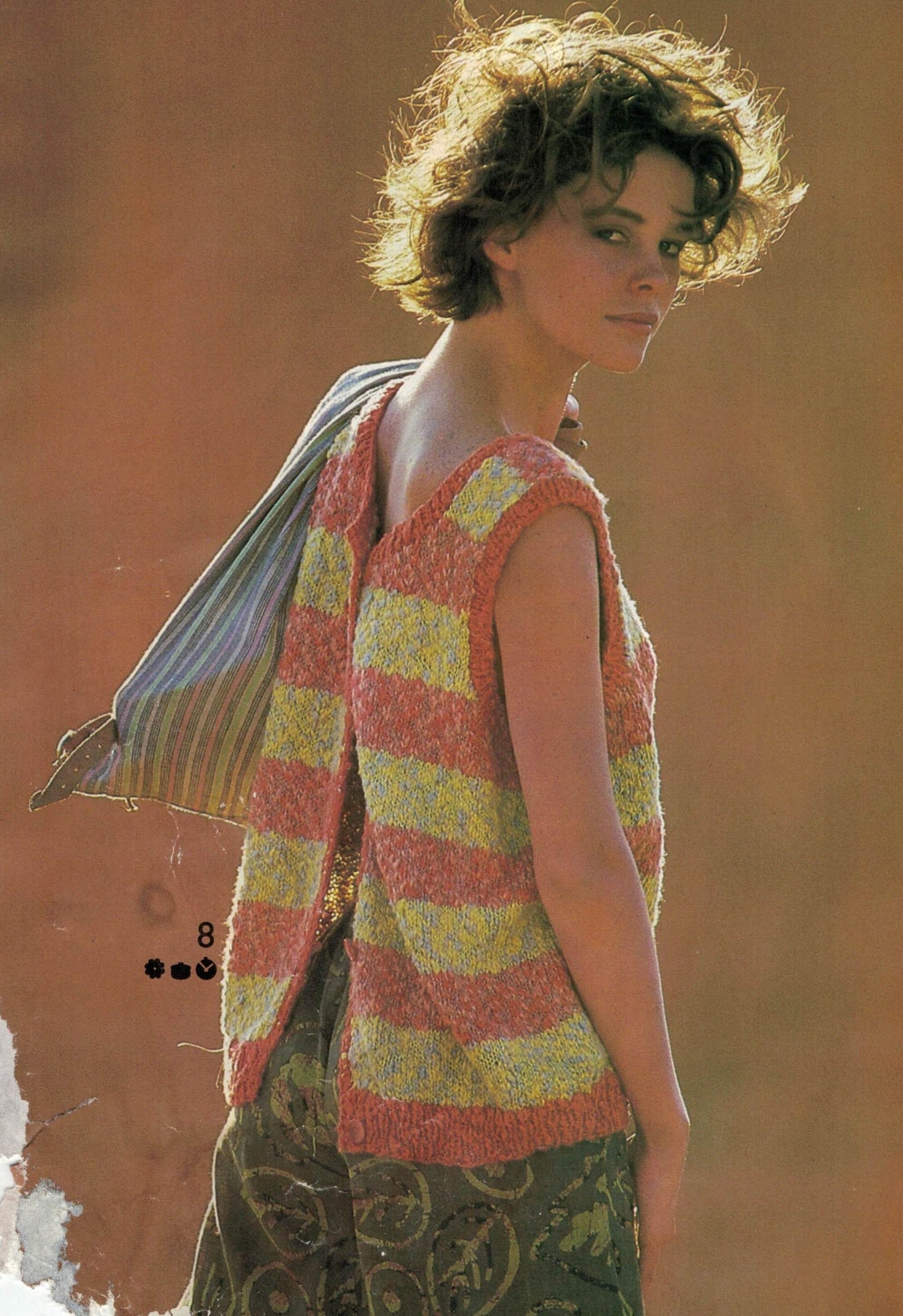 Sleeveless Cardigan Knitting Pattern: 1980s Cutaway Design (PDF Pattern ...