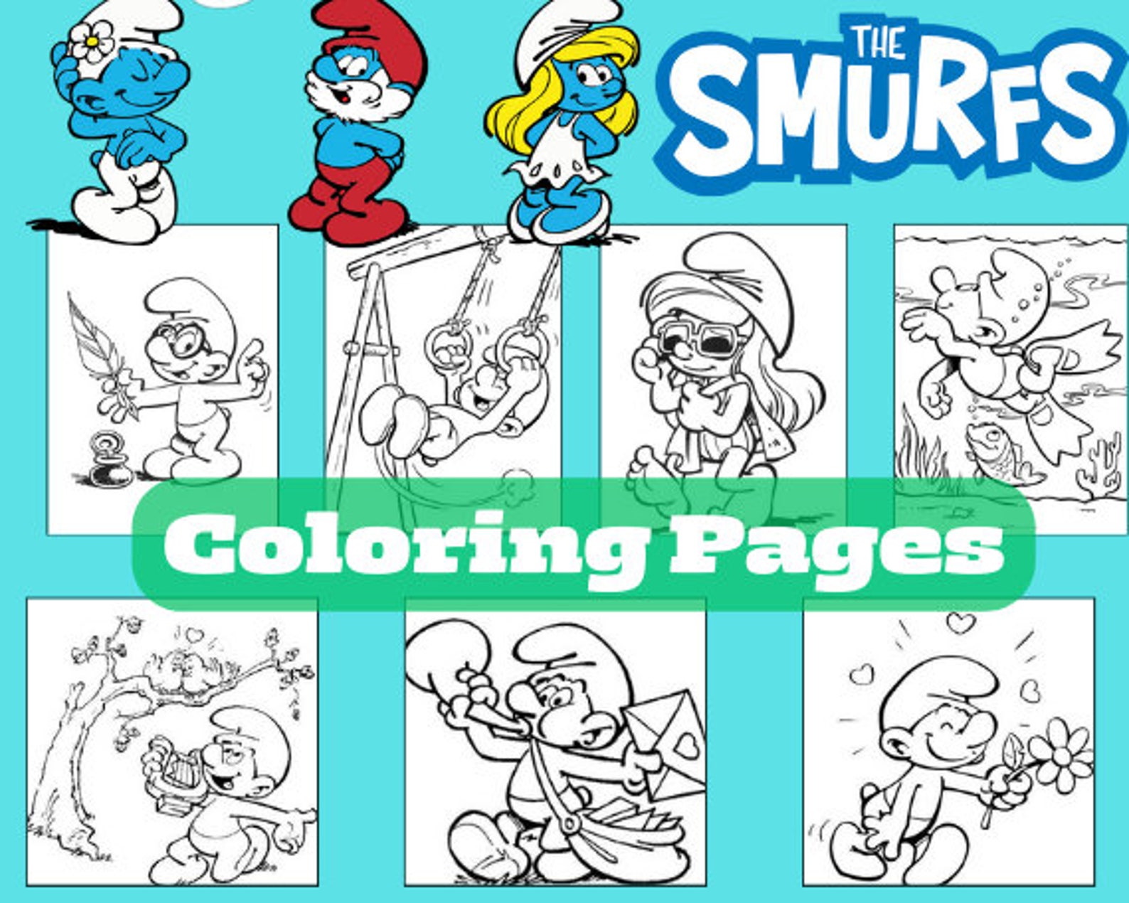 Smurfs Coloring Pages,smurfs Coloring Book, Smurfs Printable Book ...