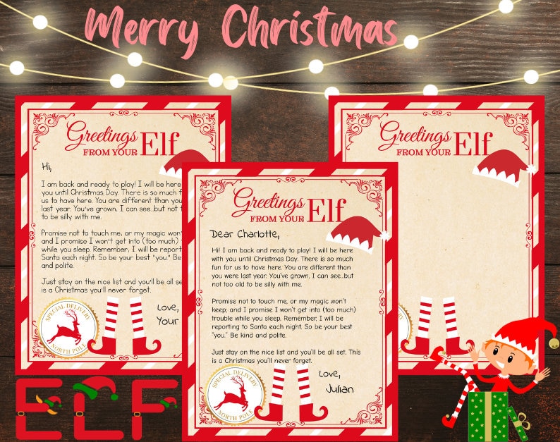 Elf on the Shelf Arrival Letter Elf Activity Printable - Etsy