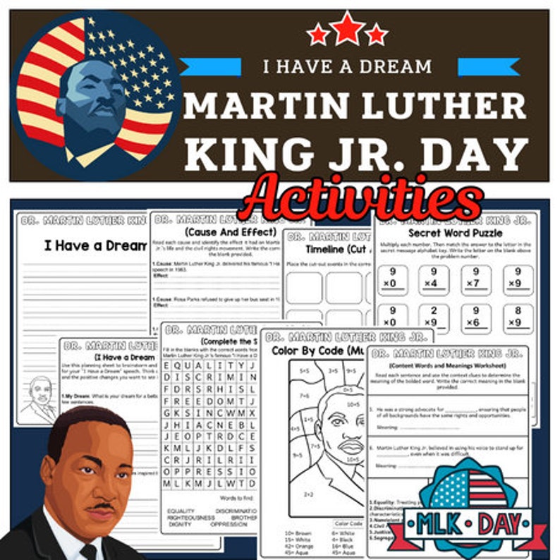 Martin Luther King Jr. Day Activities Packet, Martin Luther King, Happy ...