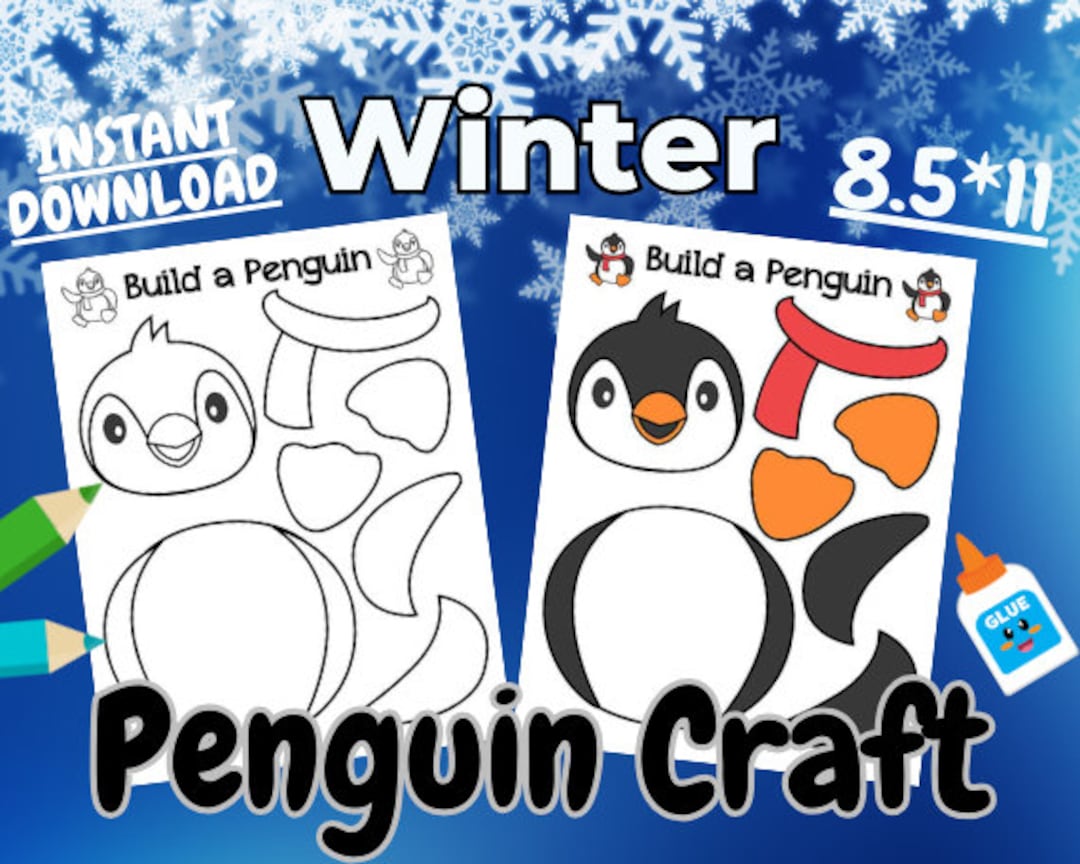 Winter Penguin Craft Activity, Make a Penguin Craft With Kids, Build ...