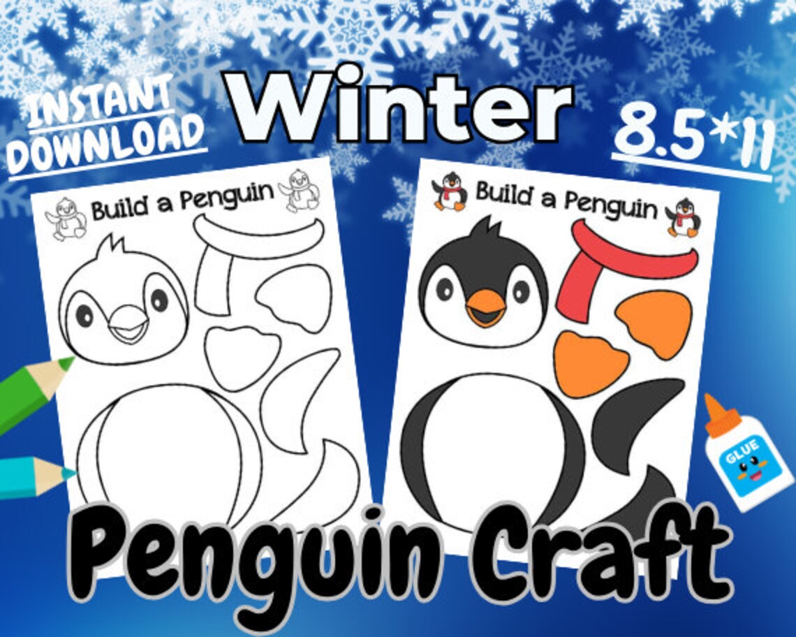 Winter Penguin Craft Activity, Make a Penguin Craft With Kids, Build ...