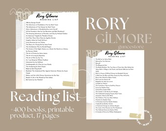 Printable Rory Gilmore Reading Challenge List PDF Book - Etsy