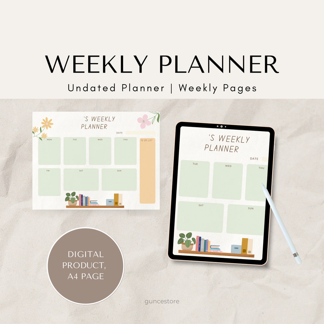 Weekly Schedule for Kids Printable, Weekly Planner to Do List, Weekly ...