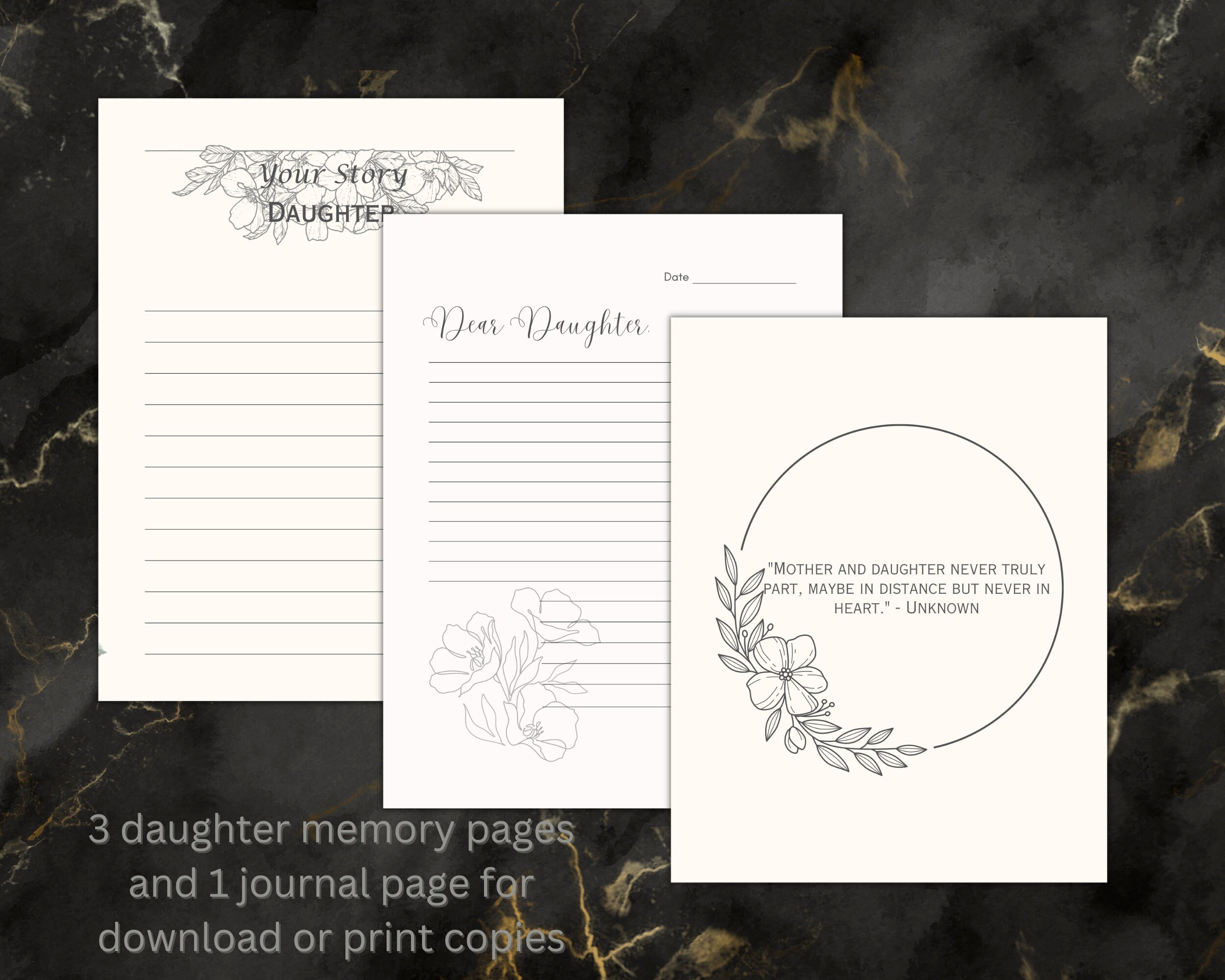 My Daughter, My Heart: Memories and Journal Minimalist Design - Etsy
