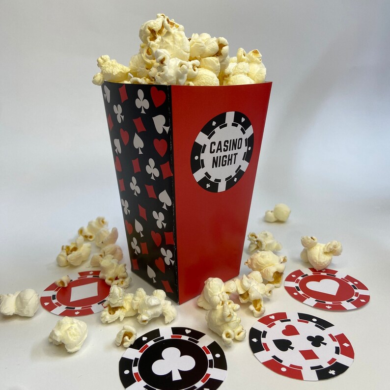 Snack Box Casino, Popcorn Box, Printable, Instand Download, Pdf, Casino ...