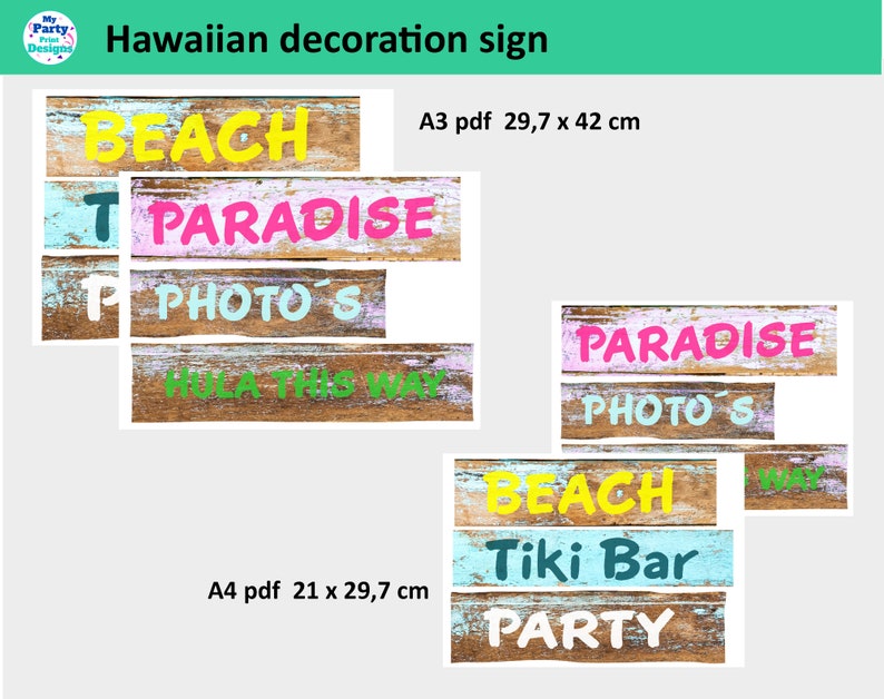 Hawaiian Direction Sign | Aloha Party Decor | Summer Decoration ...