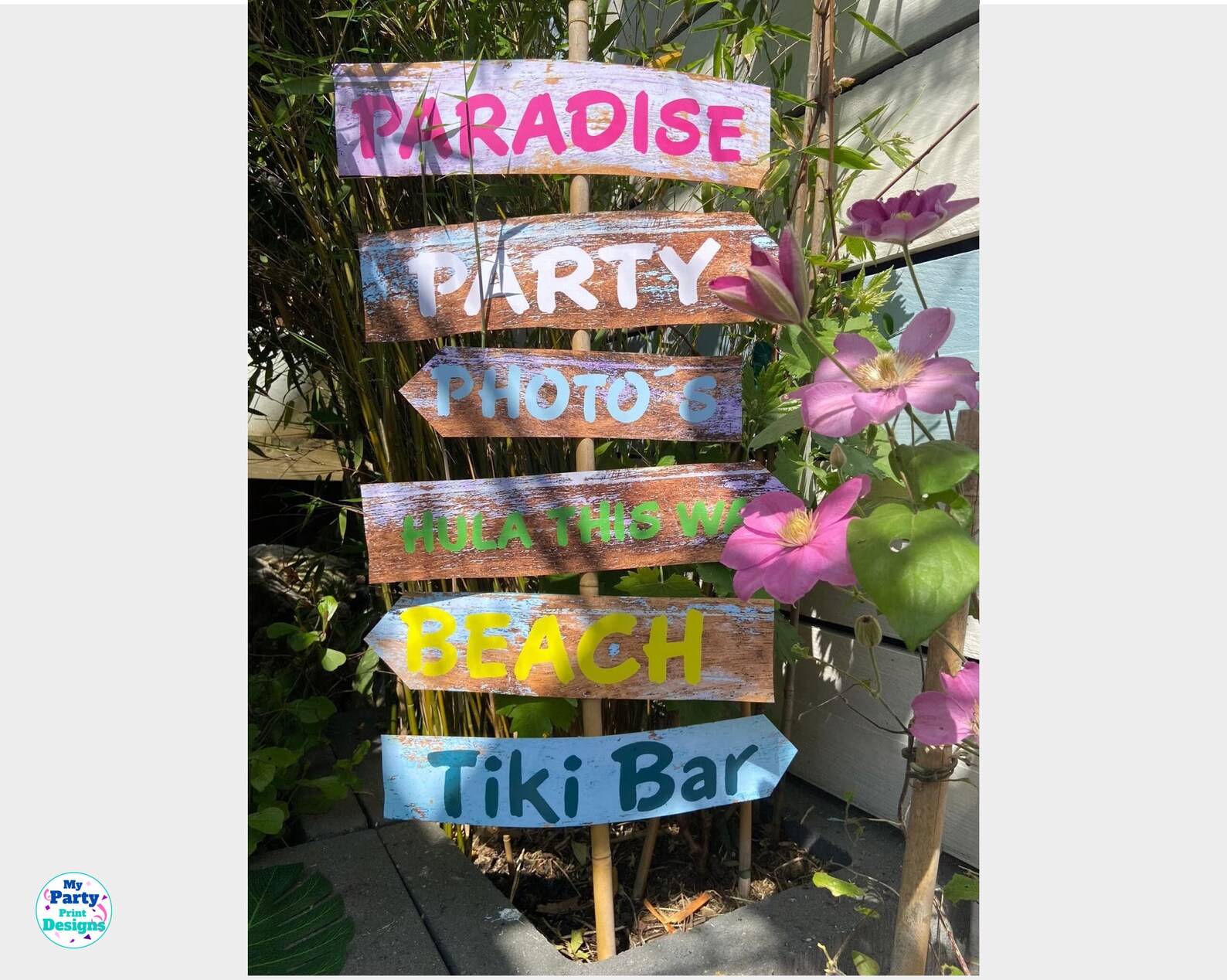 Hawaiian Direction Sign | Aloha Party Decor | Summer Decoration ...