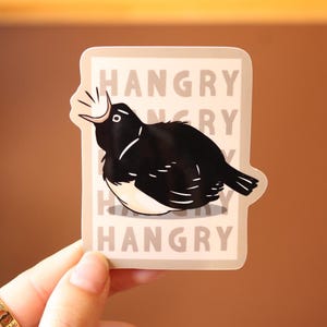 Hangry Vinyl Sticker | Willie Wagtail | Australian Bird Theme ...