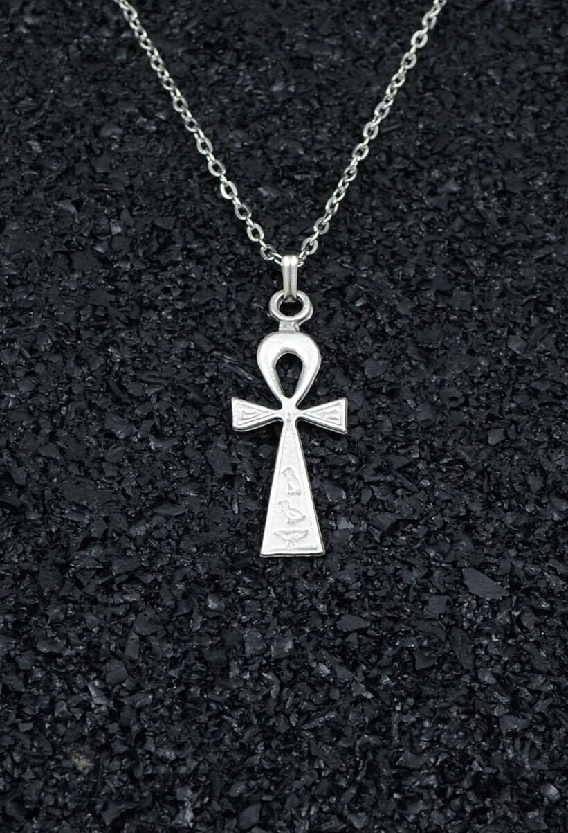 Ankh Symbol Ancient Egyptian Nile Key Men and Women Silver Necklace ...