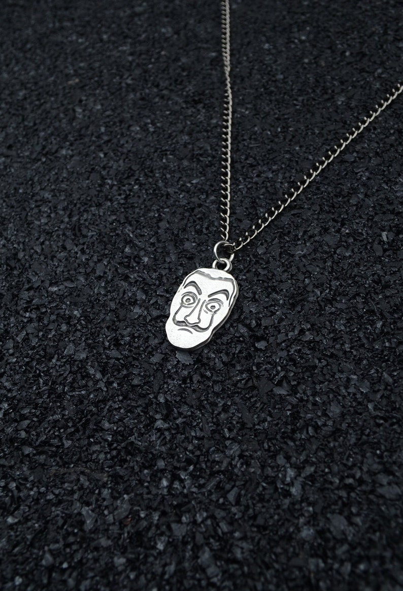 La Casa De Papel Salvador Dali Men's and Women's Silver Necklace ...