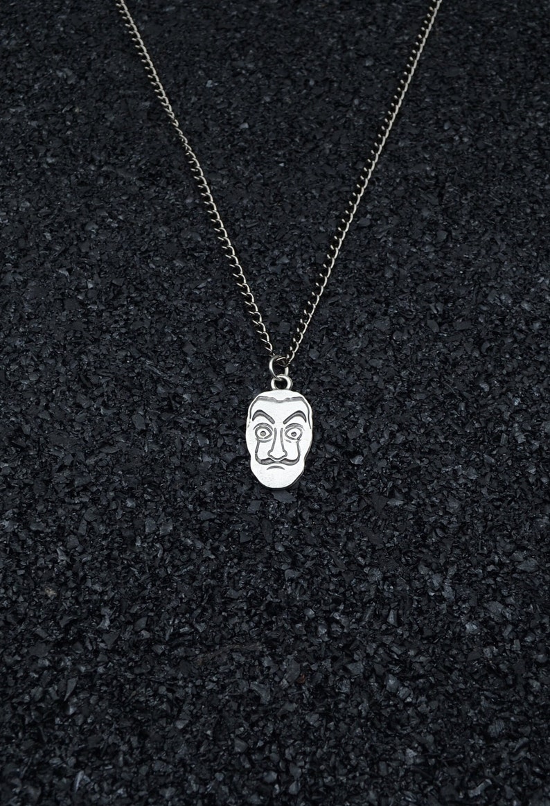 La Casa De Papel Salvador Dali Men's and Women's Silver Necklace ...