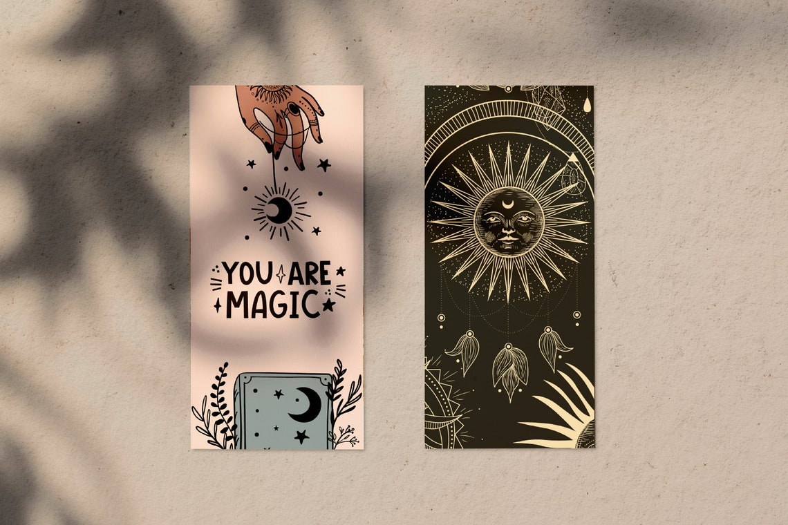 Witchy Bookmarks Printable Template 10pcs Digital, Witch Bookmark ...