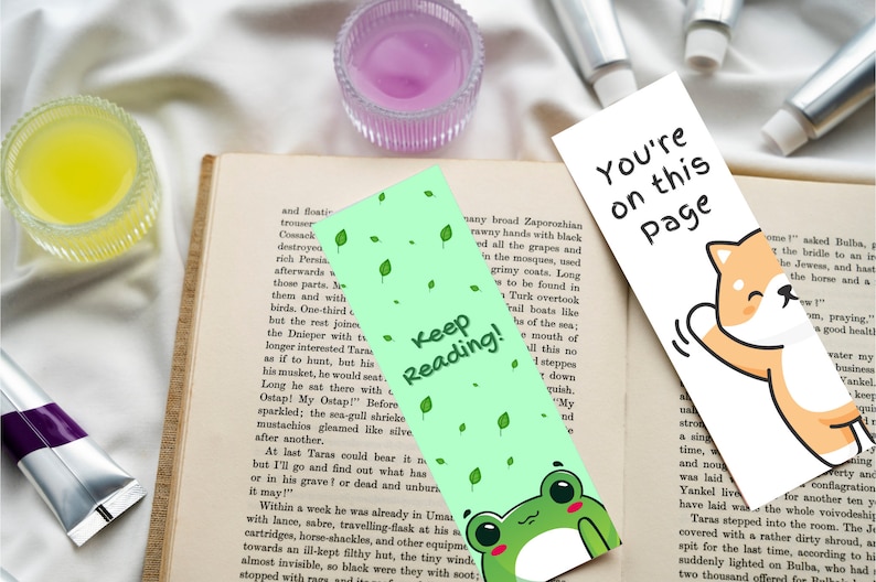 Set of Cute Animal Bookmarks Template Printable - 10pcs | Bookmarks for ...