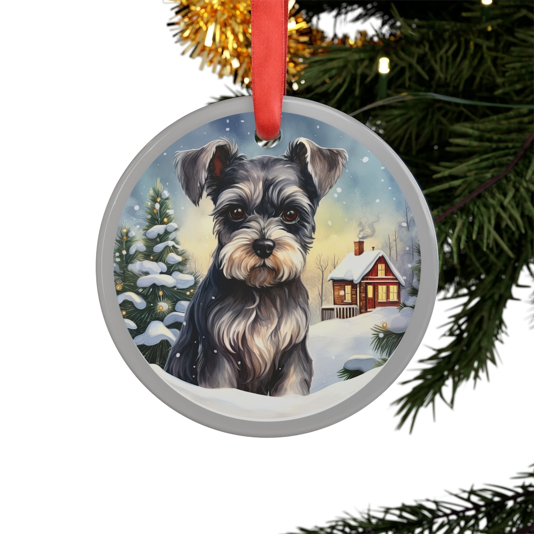 Miniature Schnauzer Custom Round Pet Ornaments Personalized Pet ...