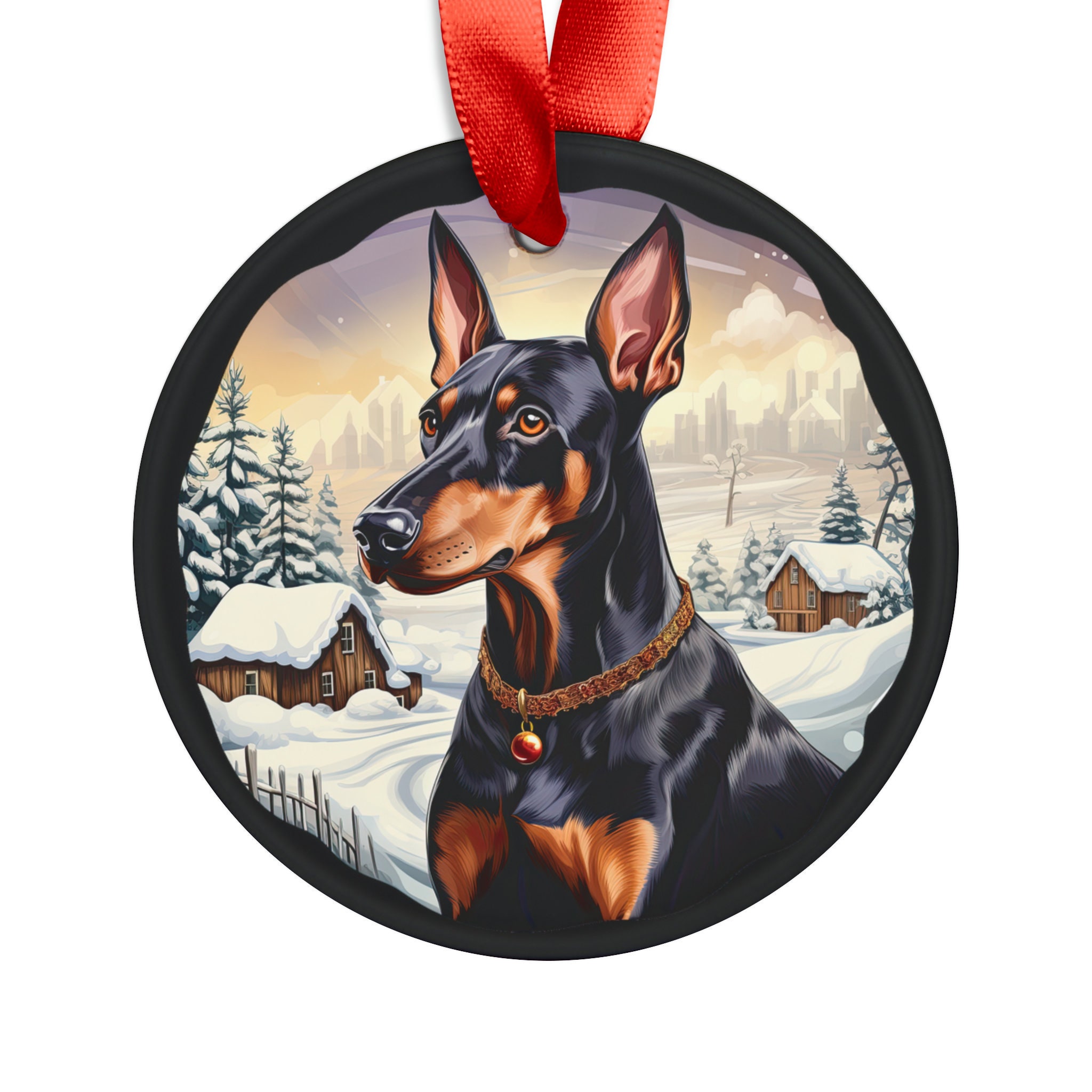 Doberman Custom Round Pet Ornaments Personalized Pet - Etsy