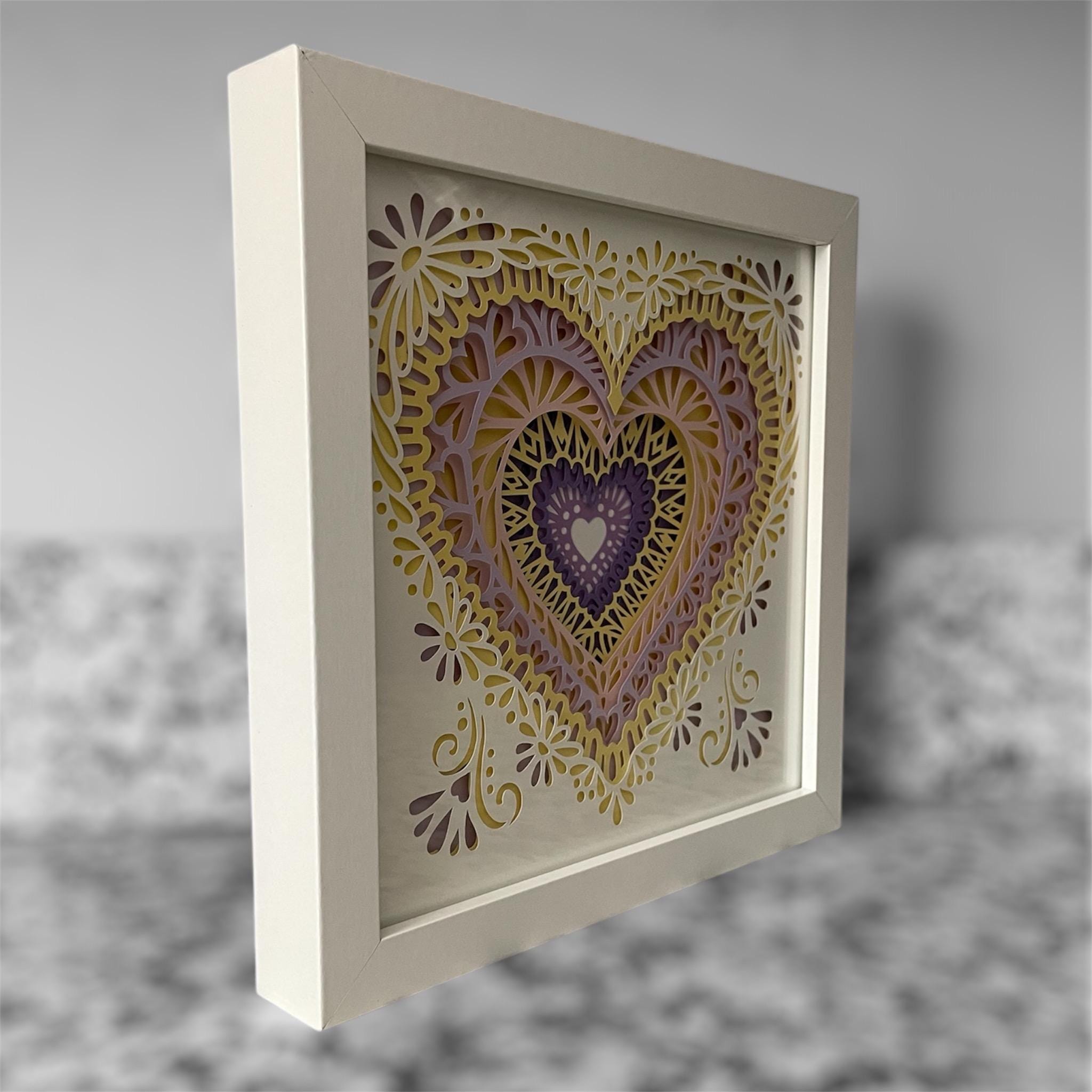 Heart 3D Shadow Box, Layered Paper - Etsy