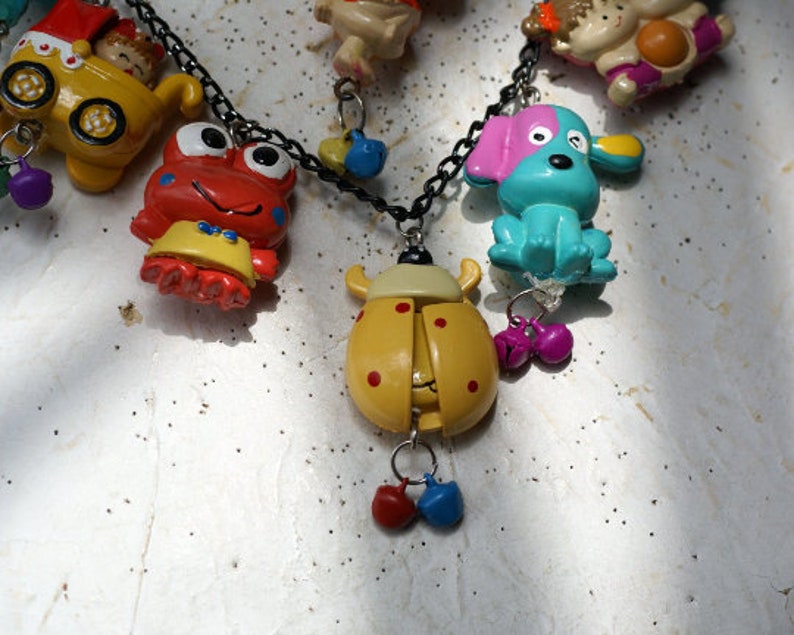 Toy Necklace, Animals Necklace, Statement Necklace, Plastic Toy Charm ...