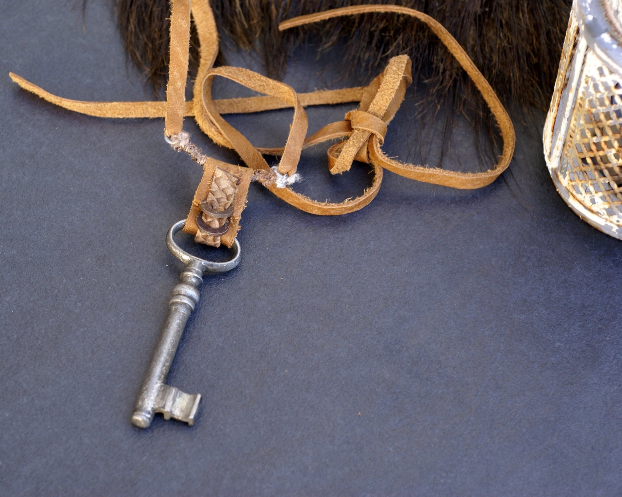 Antique Skeleton Key Necklace, Large Vintage Key Necklace, Key Necklace ...