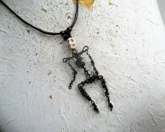 Necklace Wire Skeleton, Mobile Skeleton Necklace, Hanging Sculpture ...