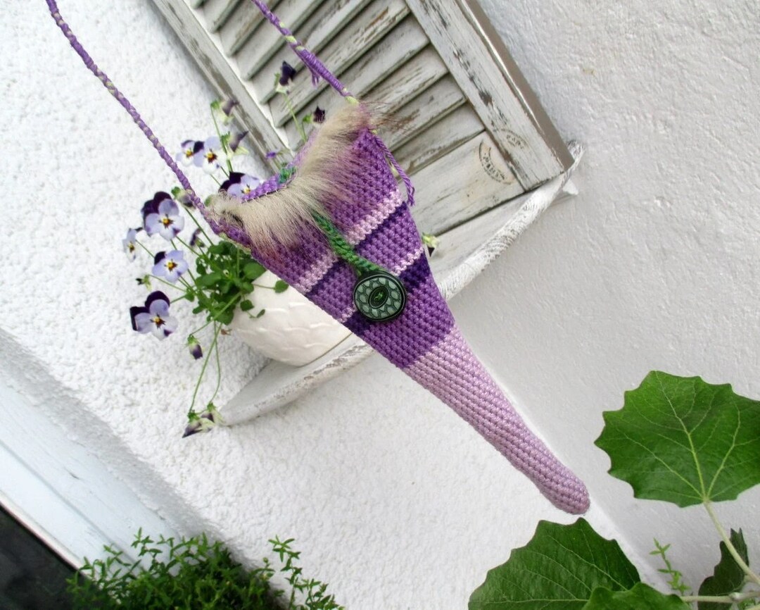 Crocheted Pixie Bag, Purse Boho, Fantasy Art Bag, Gathering Bag, Hippie Purse, Purple Purse ...