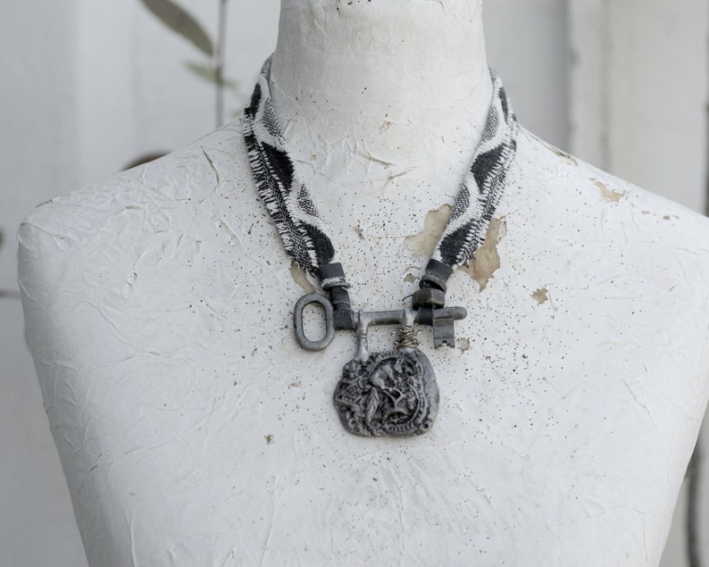 Pendant Sand-cast Pewter Rustic Textured Statement Piece - Etsy