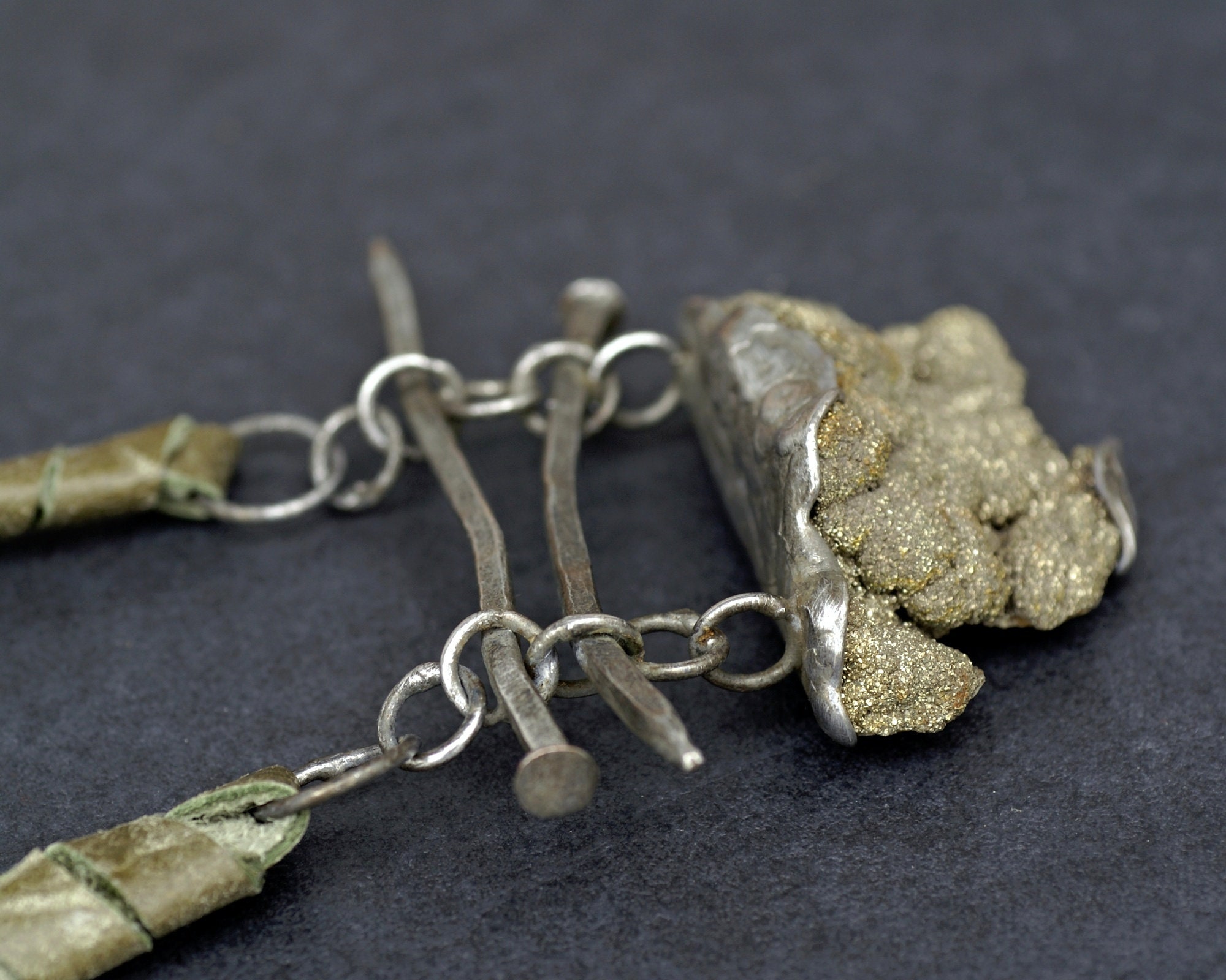 Raw Marcasite Necklace, Natural Raw Stone Necklace, Barite Necklace ...