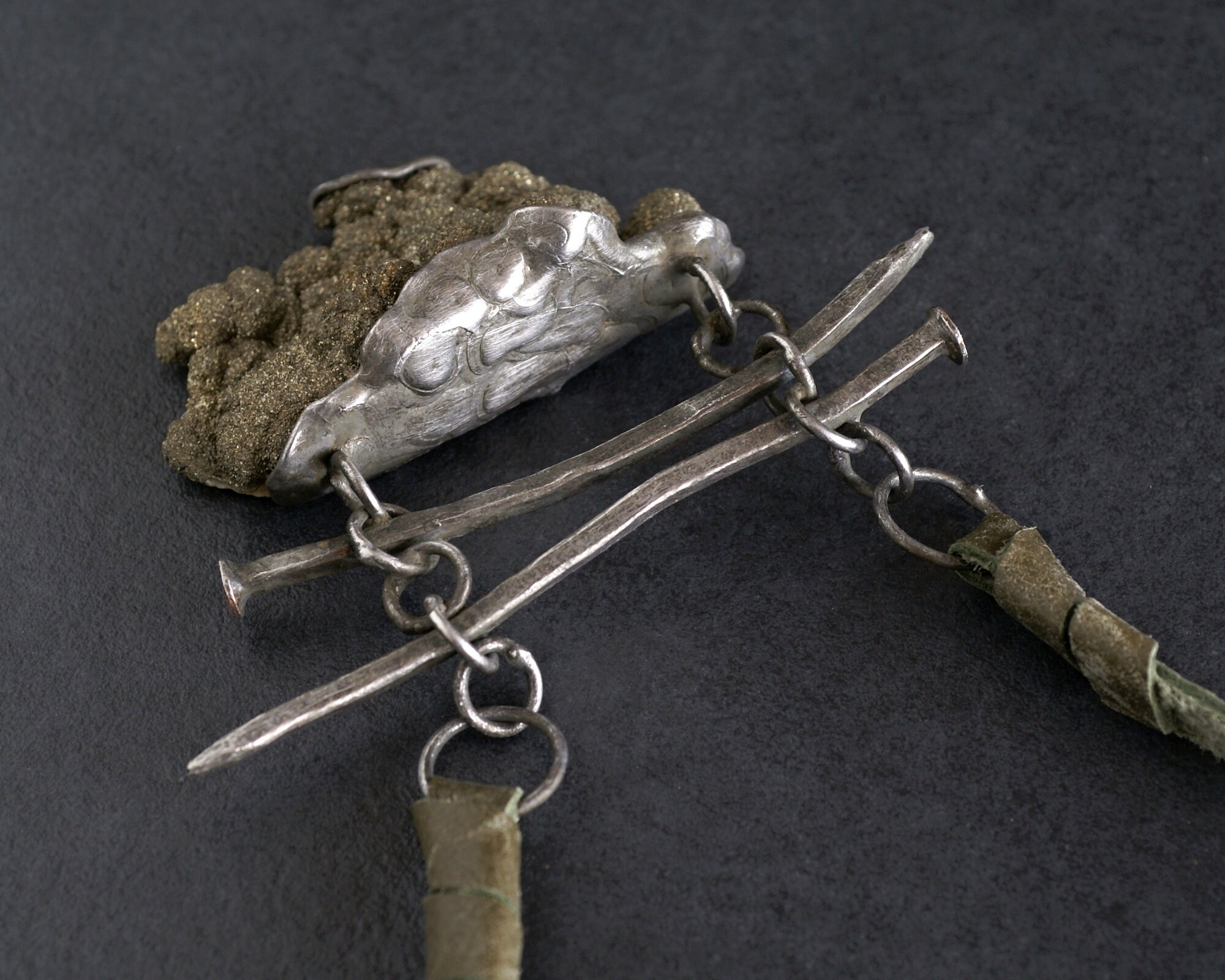 Raw Marcasite Necklace, Natural Raw Stone Necklace, Barite Necklace ...