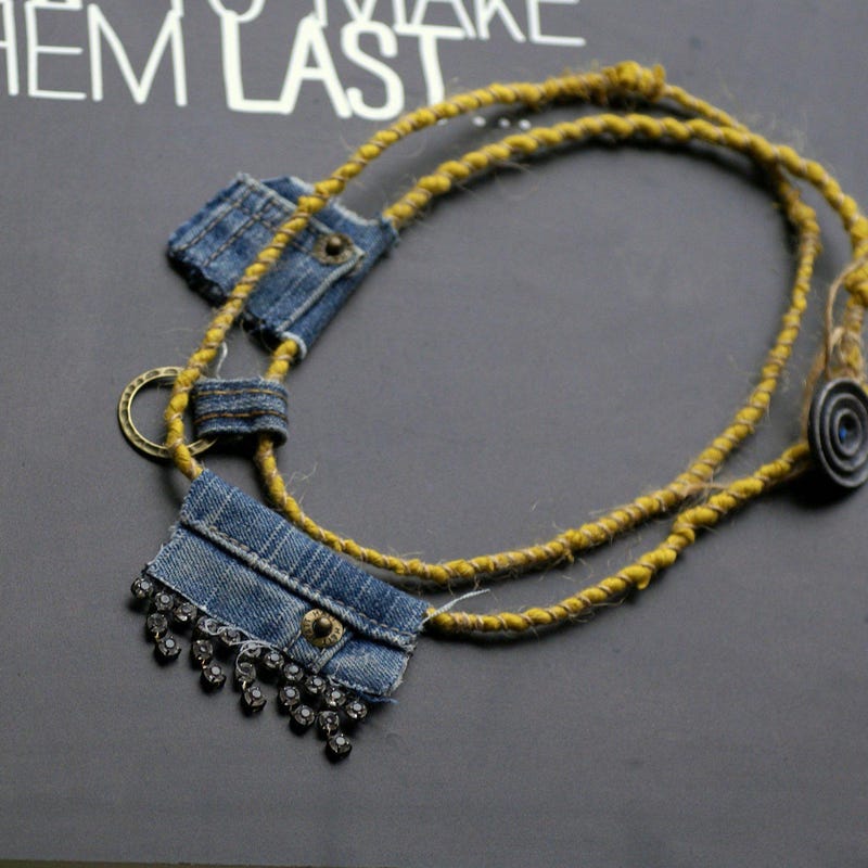 Jeans Necklace - Etsy