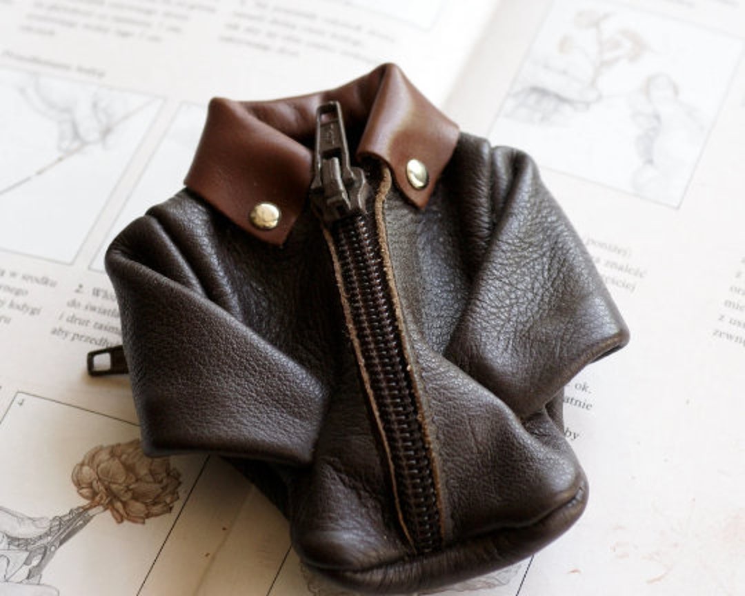 Leather Key Wallet Holder, Leather Jacket Key Holder, Brown Jacket ...