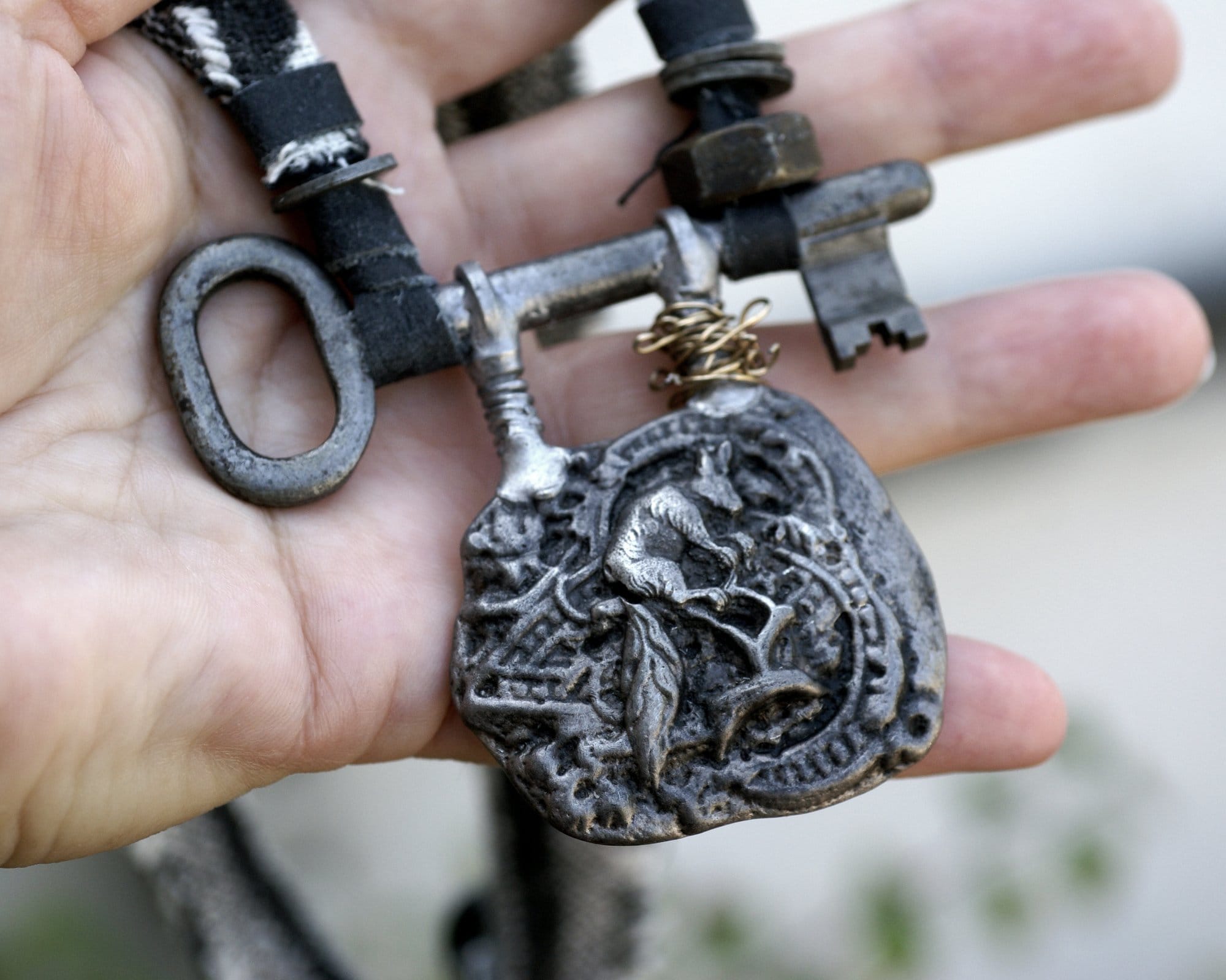 Pendant Sand-cast Pewter Rustic Textured Statement Piece - Etsy