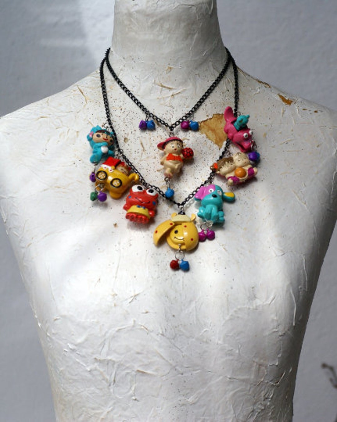 Toy Necklace, Animals Necklace, Statement Necklace, Plastic Toy Charm ...