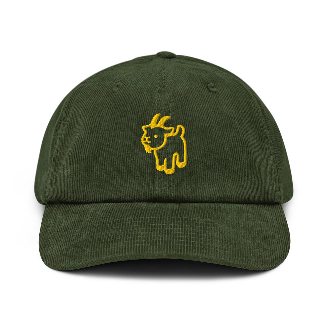 Goat Embroidered Corduroy Hat – Farm Animal Inspired Design - Etsy