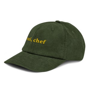 Oui Chef Hat Corduroy Hat French Cooking Gift France Cap Embroidered ...