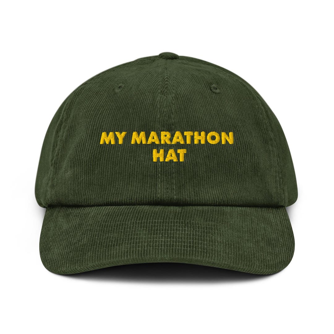 Marathon Corduroy Hat: Running Workout Gear, First Marathon Gift - Etsy
