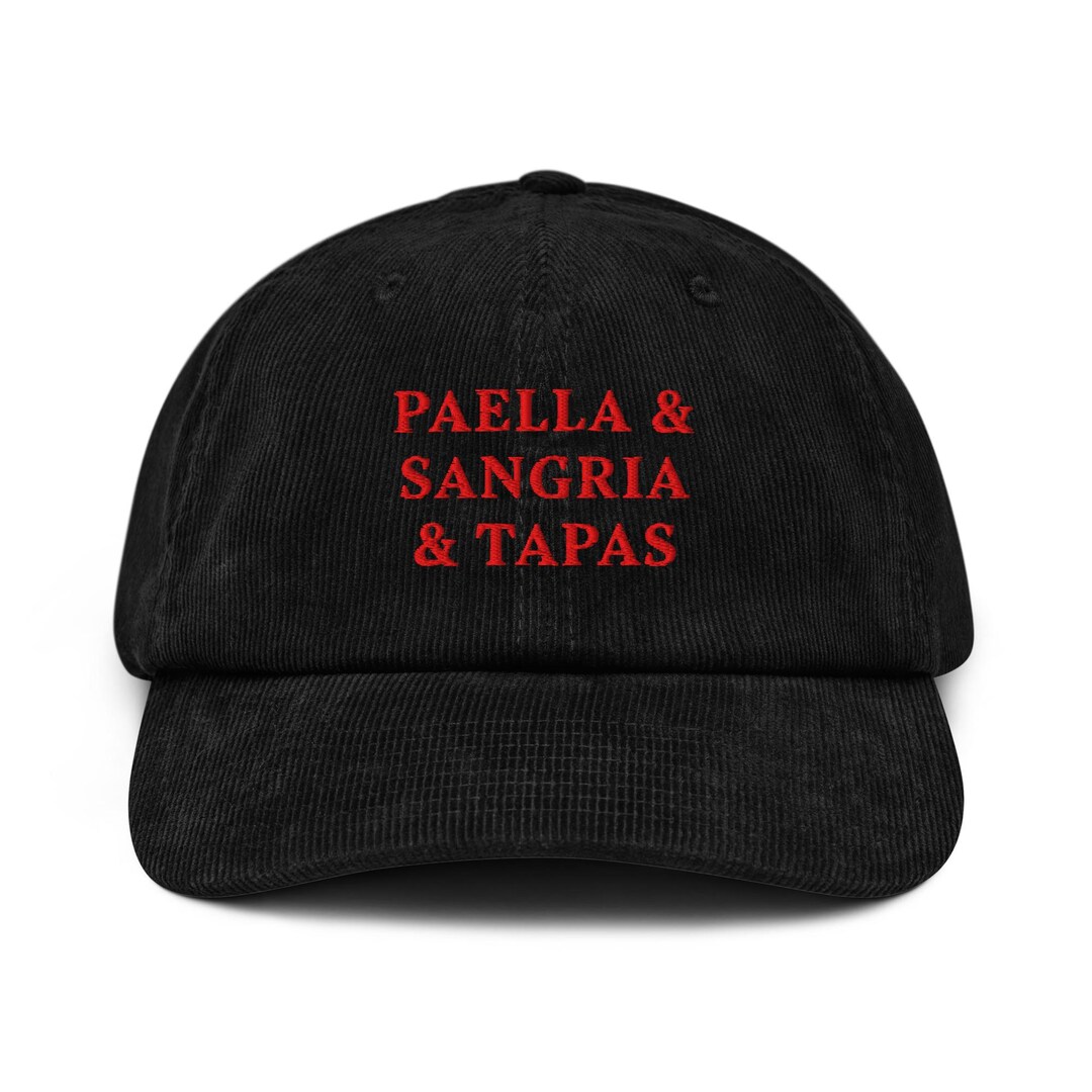 Paella Sangria Tapas Embroidered Hat Spain Holiday Cap Spanish Foodie ...