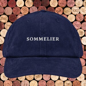 Sommelier Corduroy Hat Sommelier Embroidered Pin Badge Wine Expert ...