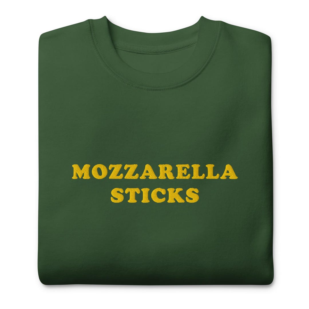 Mozzarella Sticks Embroidered Jumper Delicious Comfort Food Sweatshirt ...